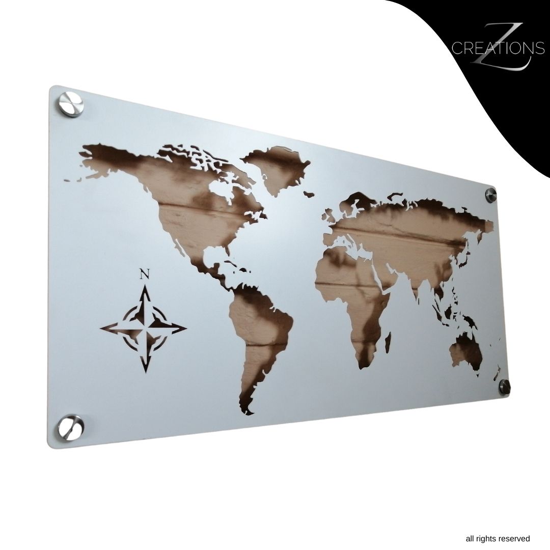 World Map Steel Wall Art – ZCreations